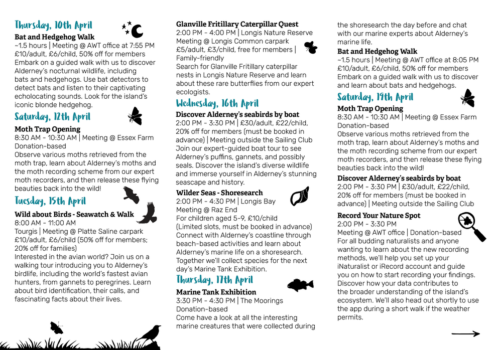 Step into Spring 2025 Programme announced | Alderney Wildlife Trust